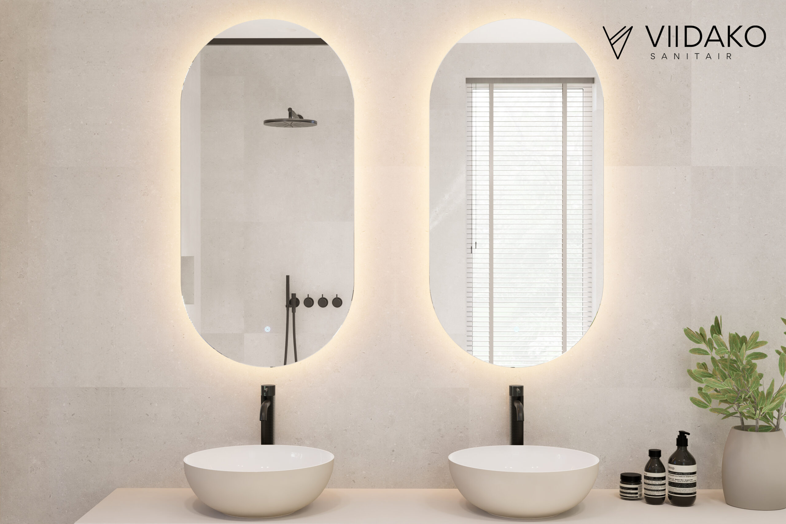 Viidako – Fannii Badkamerspiegel – Condensvrij vlak - Dimbaar - 3 LED Standen - Eenvoudige ...